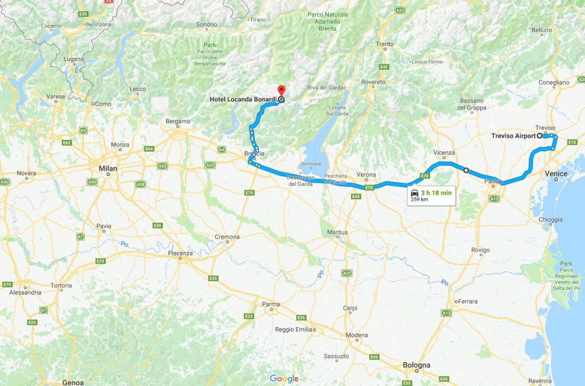 Map of Northern Italy